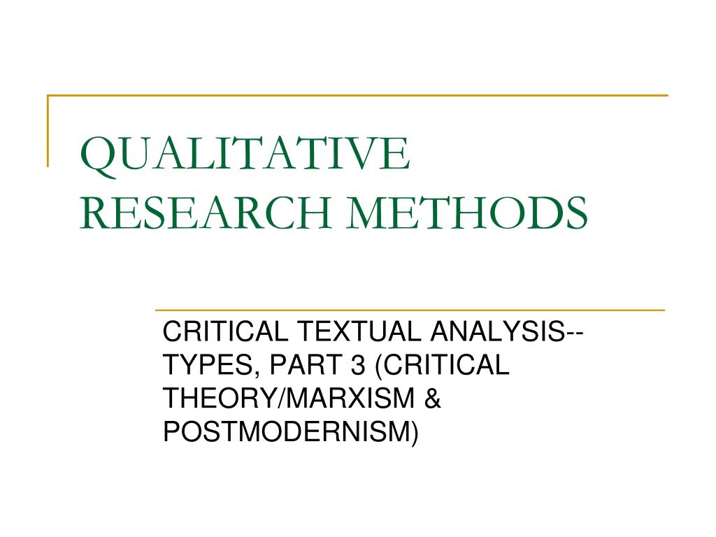 PPT - QUALITATIVE RESEARCH METHODS PowerPoint Presentation, free ...
