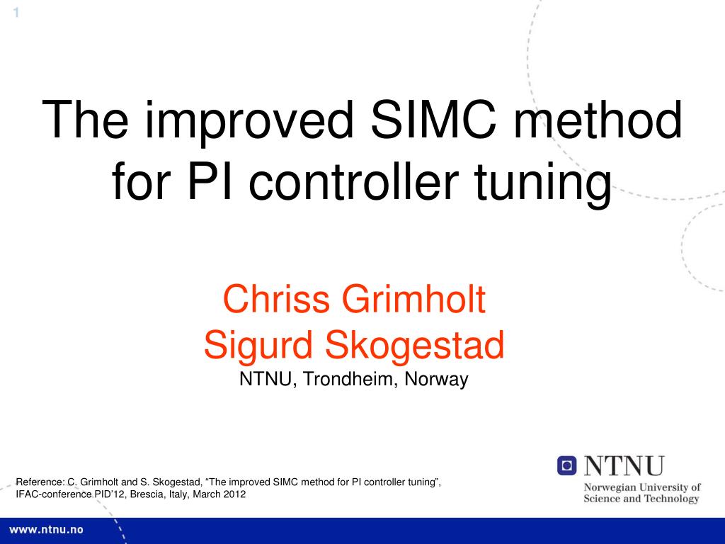 PPT - The improved SIMC method for PI controller tuning PowerPoint ...