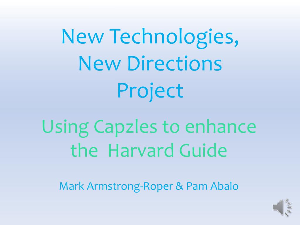PPT - New Technologies, New Directions Project PowerPoint Presentation ...