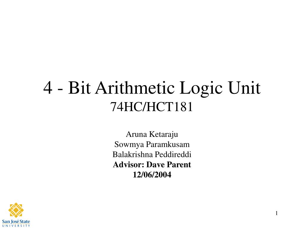 PPT - 4 - Bit Arithmetic Logic Unit 74HC/HCT181 PowerPoint Presentation ...