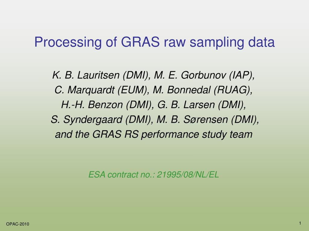 PPT - Processing of GRAS raw sampling data PowerPoint Presentation ...