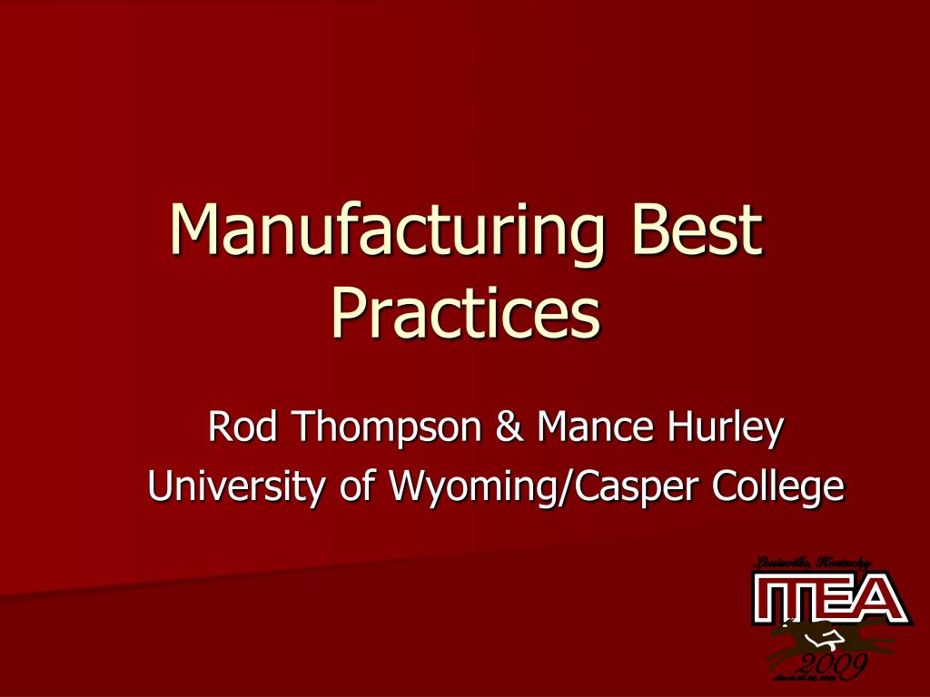 PPT - Manufacturing Best Practices PowerPoint Presentation, free ...
