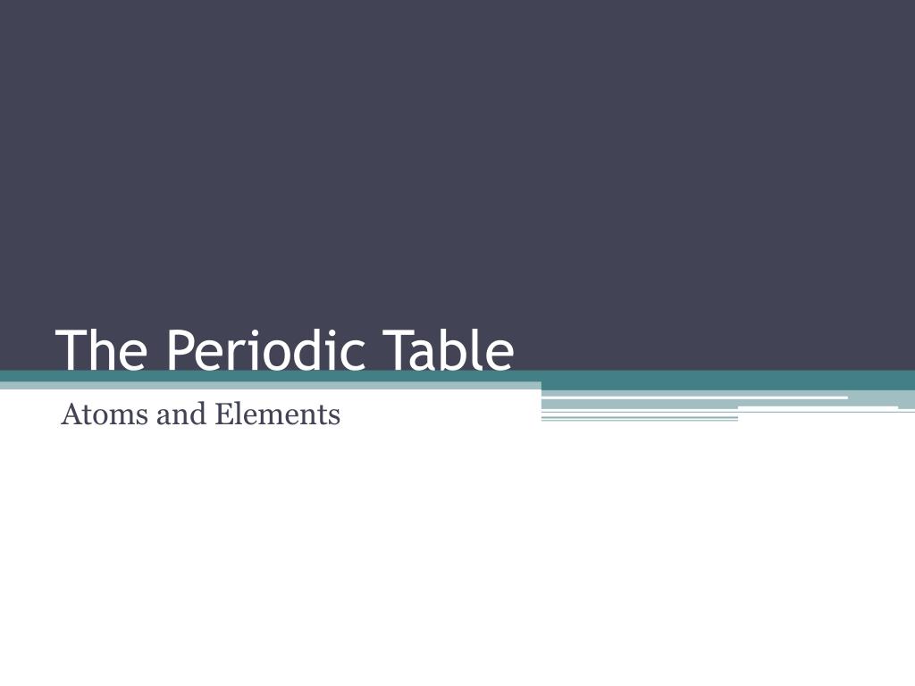 PPT - Understanding The Periodic Table: Atoms, Elements & Matter ...
