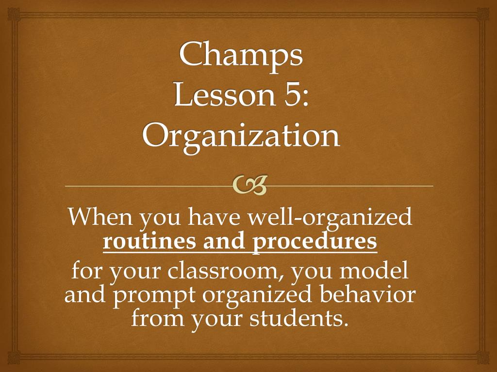 PPT - Champs Lesson 5: Organization PowerPoint Presentation, free ...
