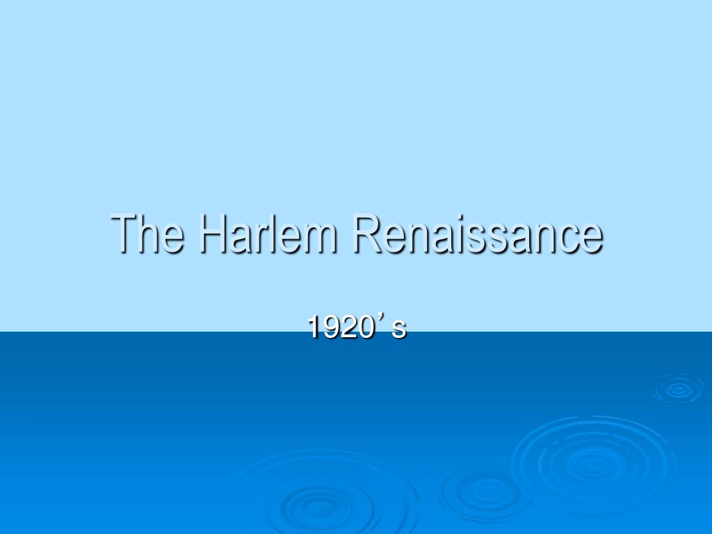 PPT - The Harlem Renaissance PowerPoint Presentation, free download ...