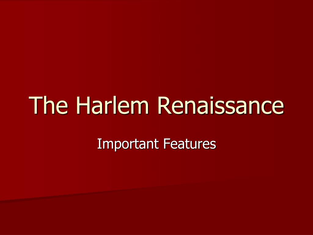 PPT - The Harlem Renaissance PowerPoint Presentation, free download ...