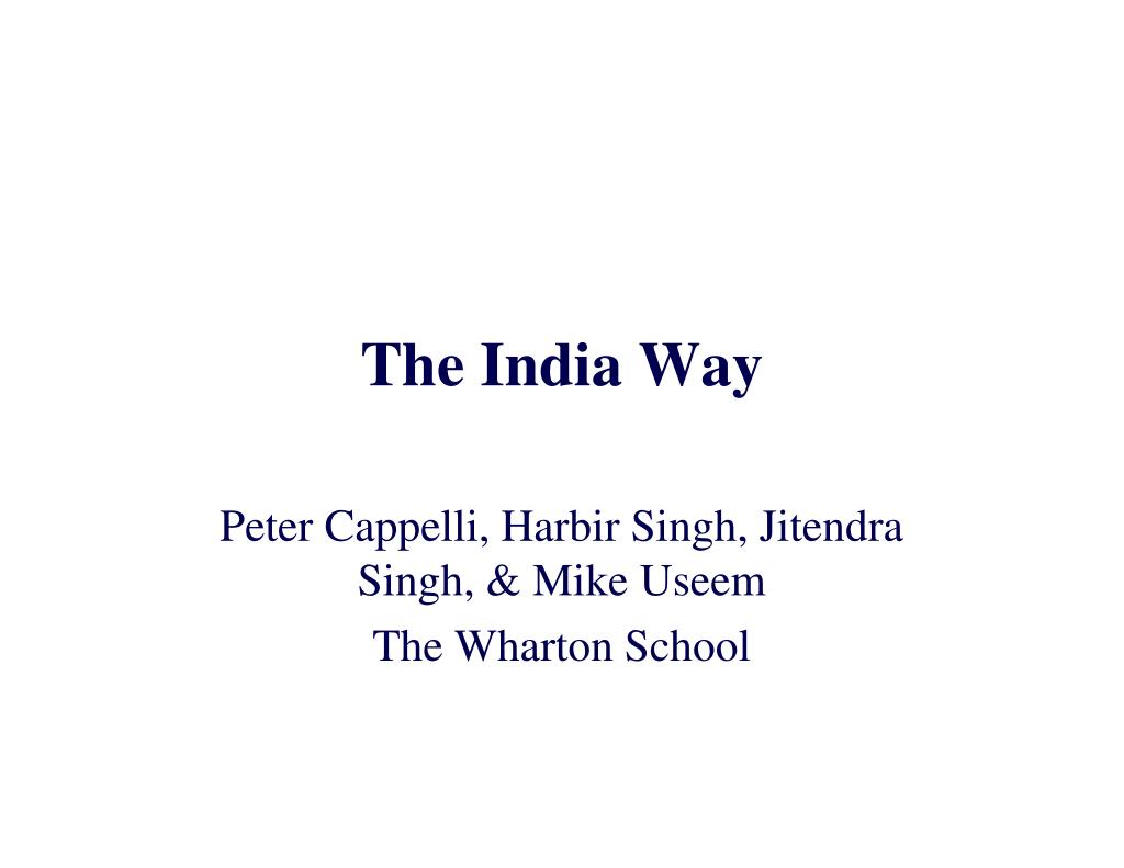 PPT - The India Way PowerPoint Presentation, free download - ID:5392692