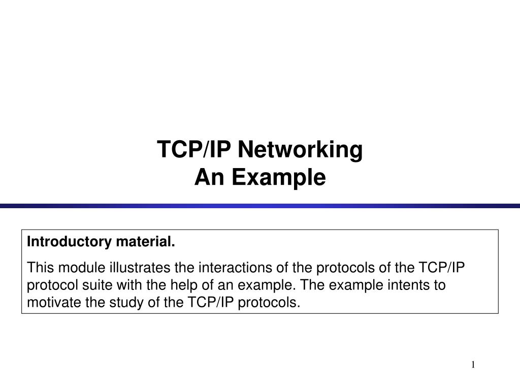 PPT - TCP/IP Networking An Example PowerPoint Presentation, free ...