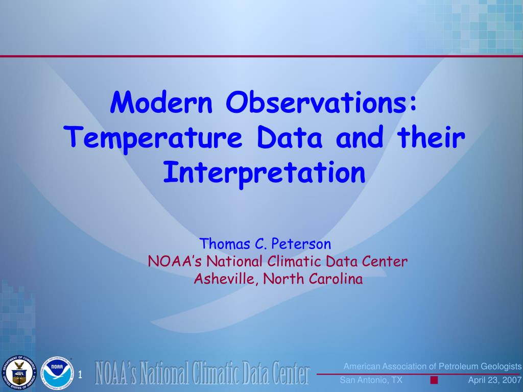 PPT - Modern Observations: Temperature Data and their Interpretation ...