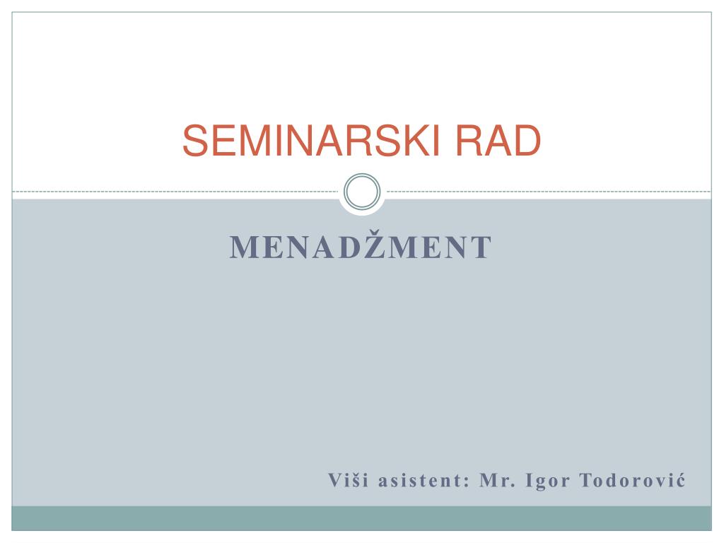 PPT - SEMINARSKI RAD PowerPoint Presentation, free download - ID:5399802