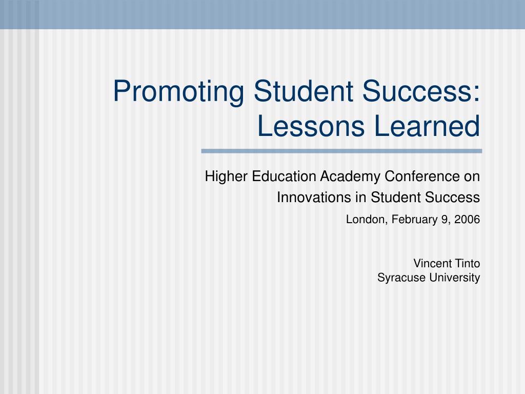 PPT - Promoting Student Success: Lessons Learned PowerPoint ...