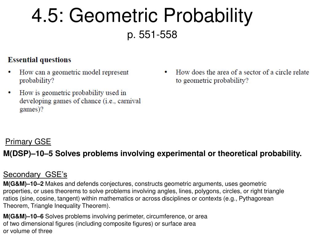 PPT - 4.5: Geometric Probability PowerPoint Presentation, free download ...