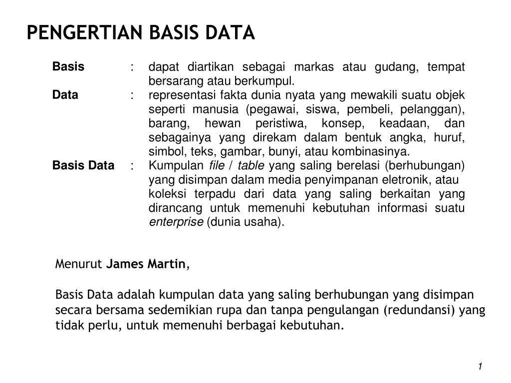 PPT - PENGERTIAN BASIS DATA PowerPoint Presentation, free download - ID ...