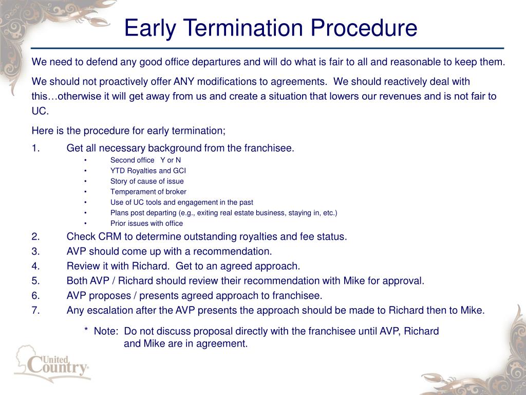 PPT - Early Termination Procedure PowerPoint Presentation, free ...