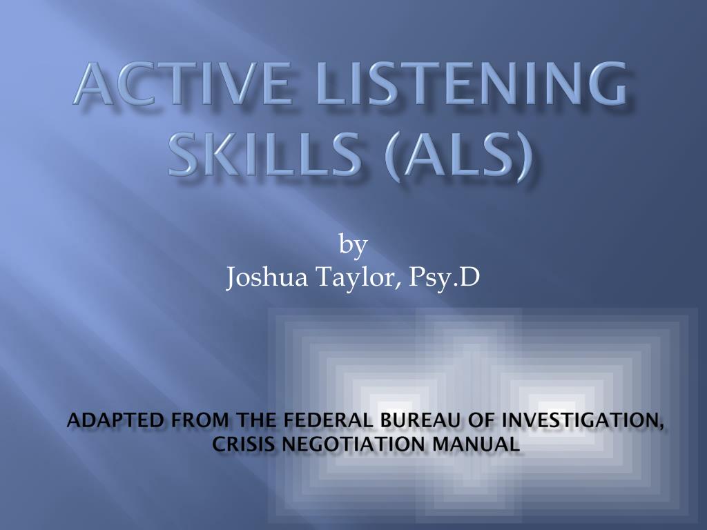 PPT - Active listening skills (ALS) PowerPoint Presentation, free ...