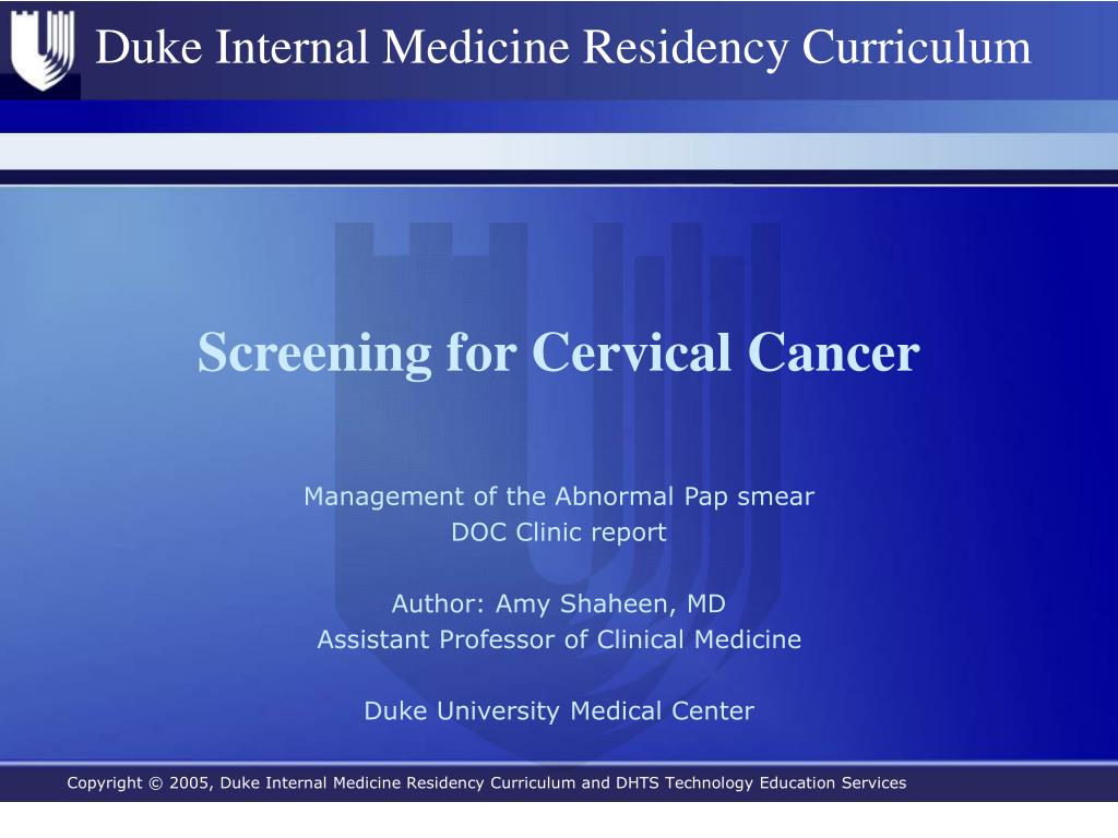 PPT - Screening for Cervical Cancer PowerPoint Presentation, free ...