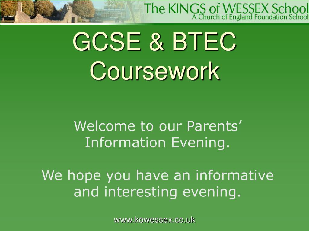 PPT - GCSE & BTEC Coursework PowerPoint Presentation, free download ...