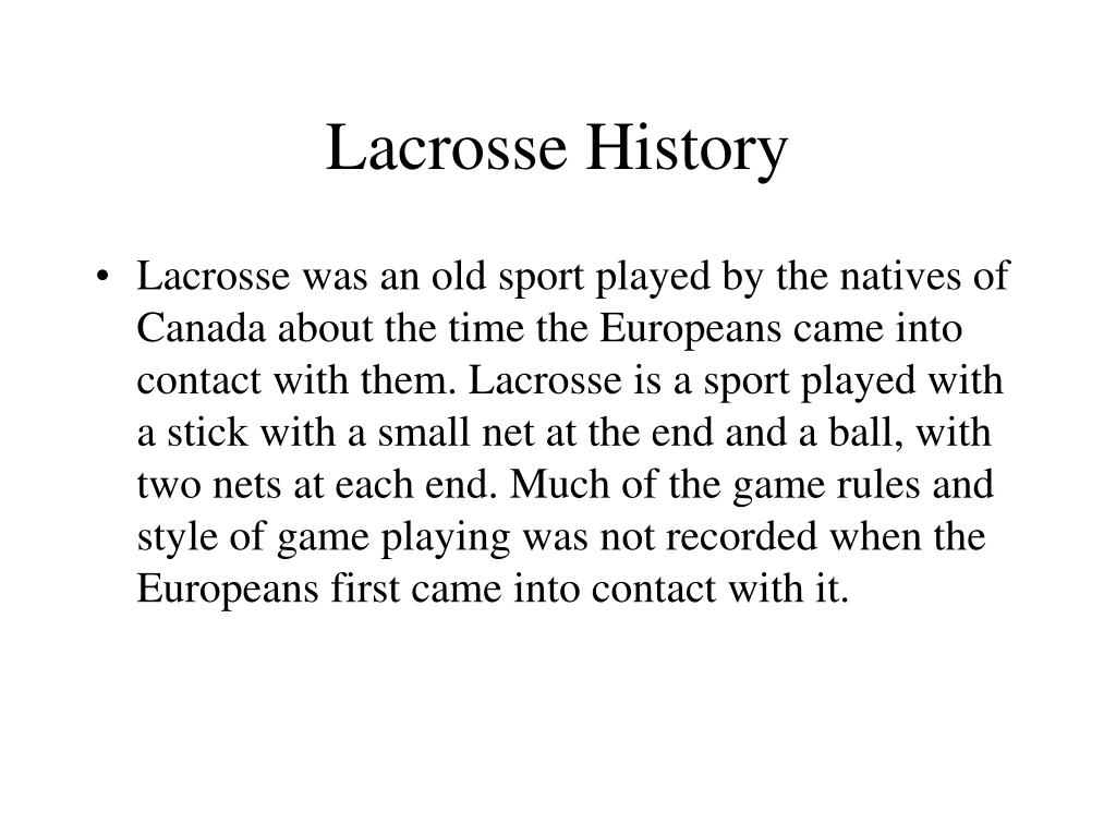 PPT - Evolution of Canadian Sports: Lacrosse and Hockey PowerPoint ...