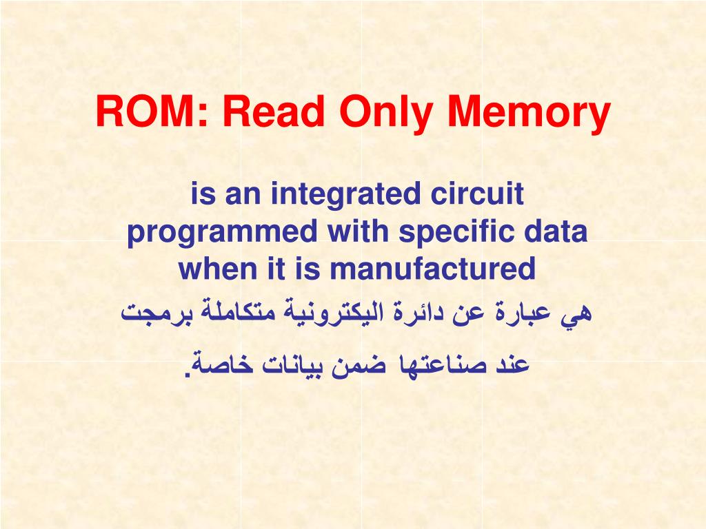 PPT - ROM: Read Only Memory PowerPoint Presentation, free download - ID:5419408