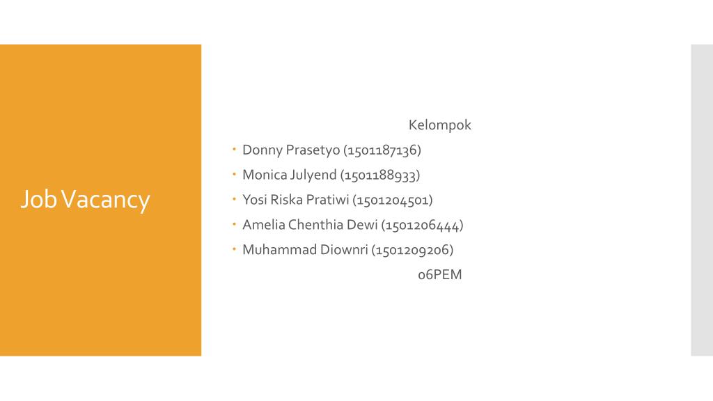 PPT - Job Vacancy PowerPoint Presentation, free download - ID:5420846