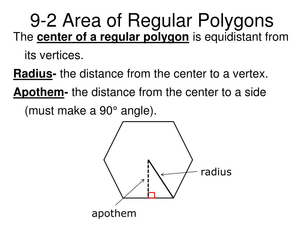 PPT - 9-2 Area of Regular Polygons PowerPoint Presentation, free ...