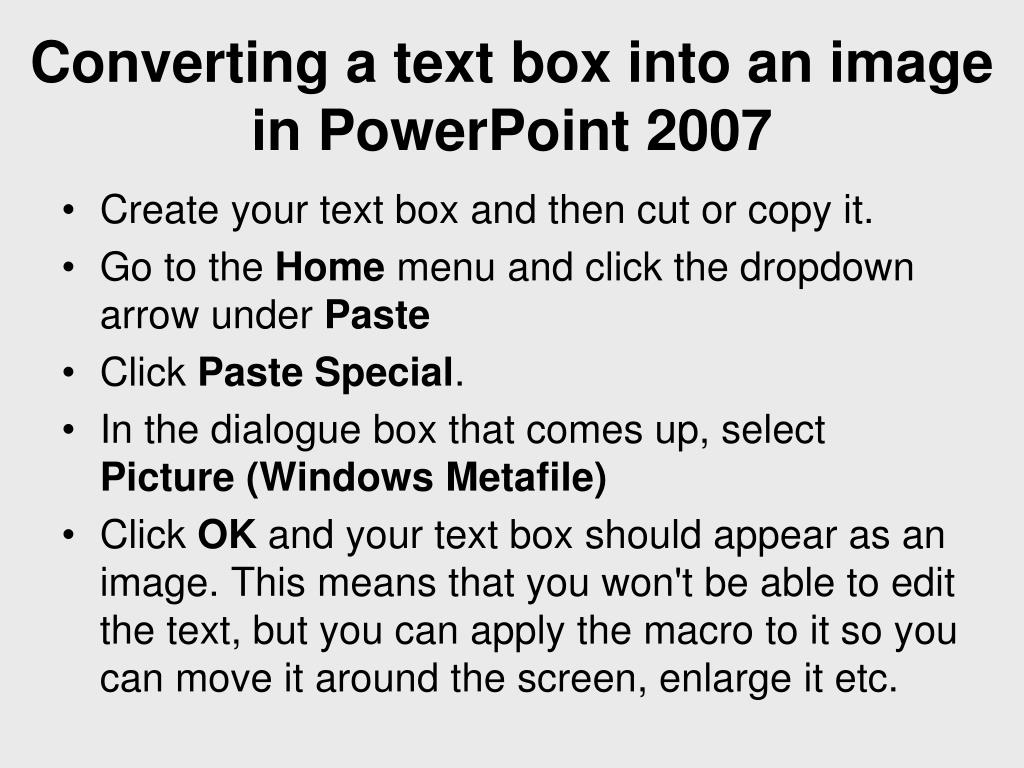 PPT - Convert Text Box to Image in PowerPoint 2007: A Step-by-Step ...
