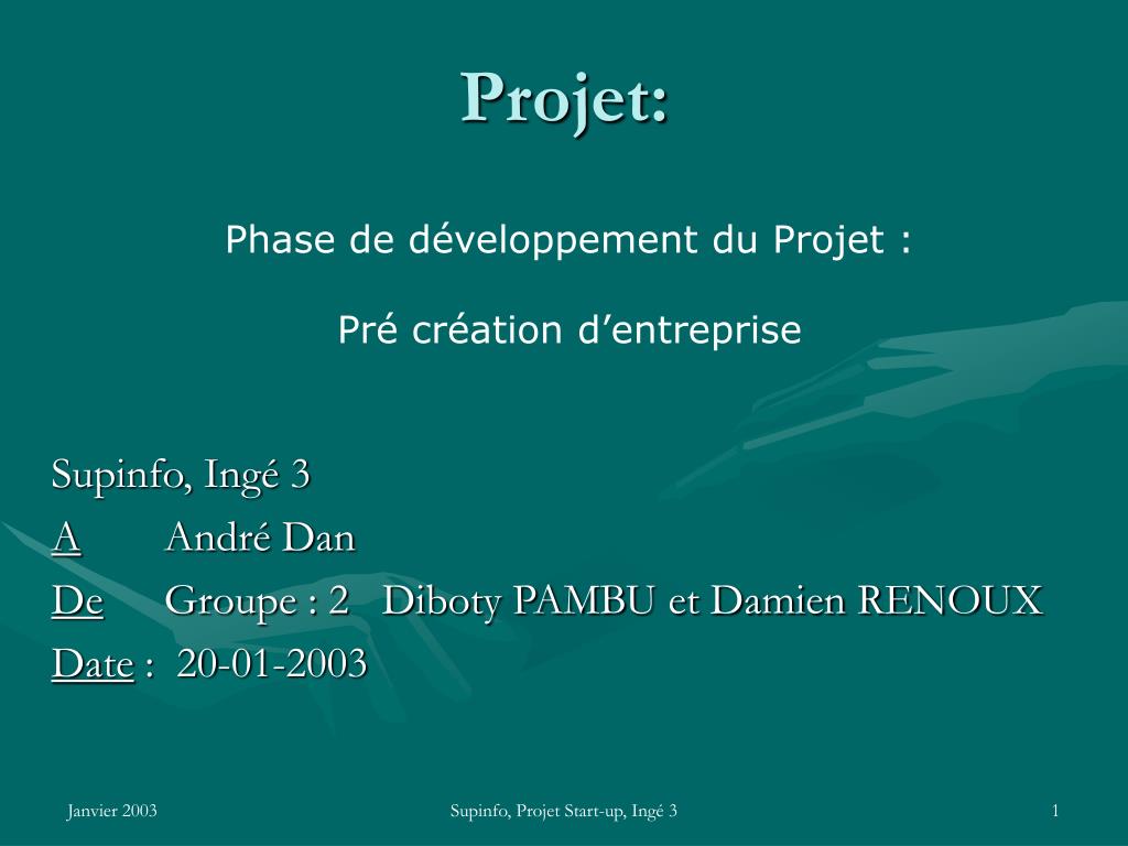 PPT - Projet: PowerPoint Presentation, free download - ID:5424840