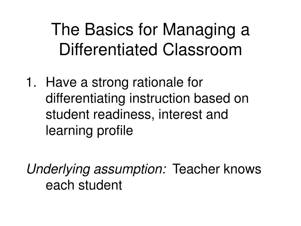 PPT - Effective Strategies for Managing a Differentiated Classroom ...