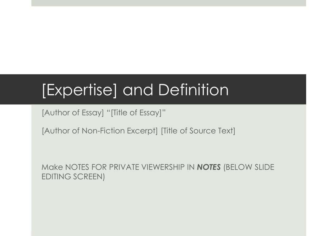 PPT - [Expertise] and Definition PowerPoint Presentation, free download ...