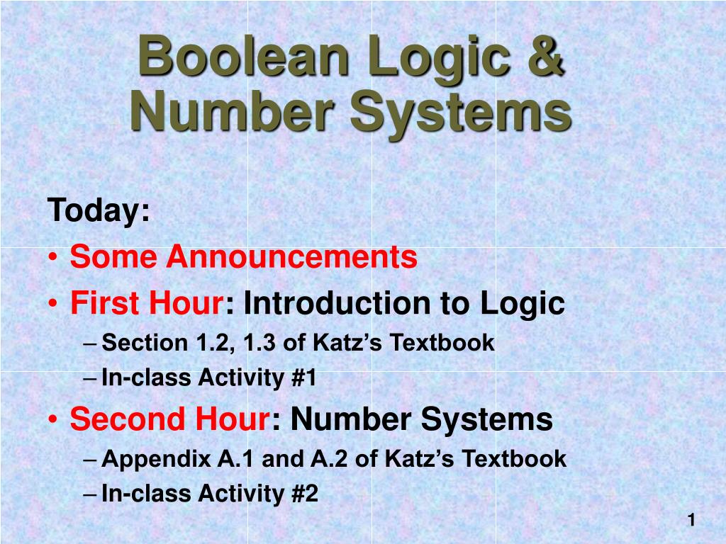 PPT - Boolean Logic & Number Systems PowerPoint Presentation, free ...