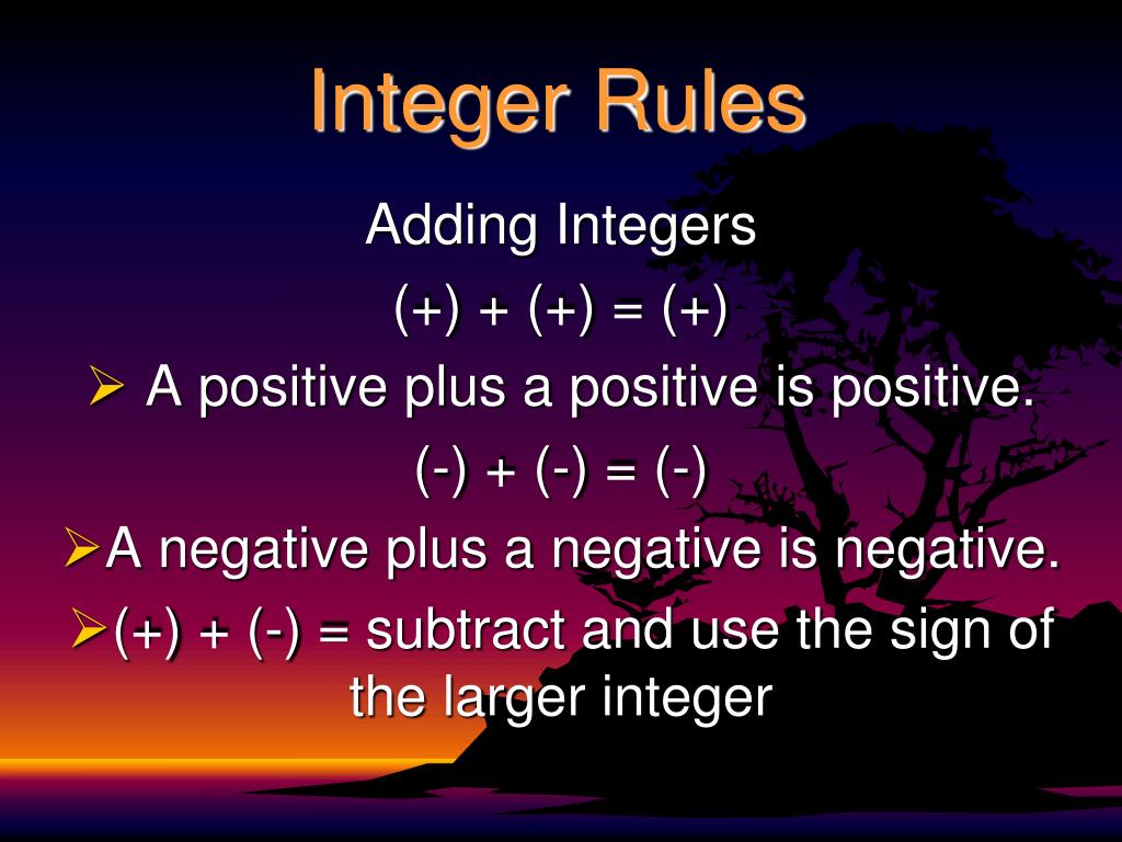 PPT - Integer Rules PowerPoint Presentation, free download - ID:5425782