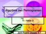 PPT - Algoritma dan Pemrograman PowerPoint Presentation, free download ...