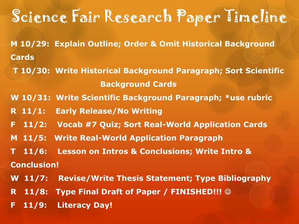 PPT - Science Fair Research Paper Timeline PowerPoint Presentation ...