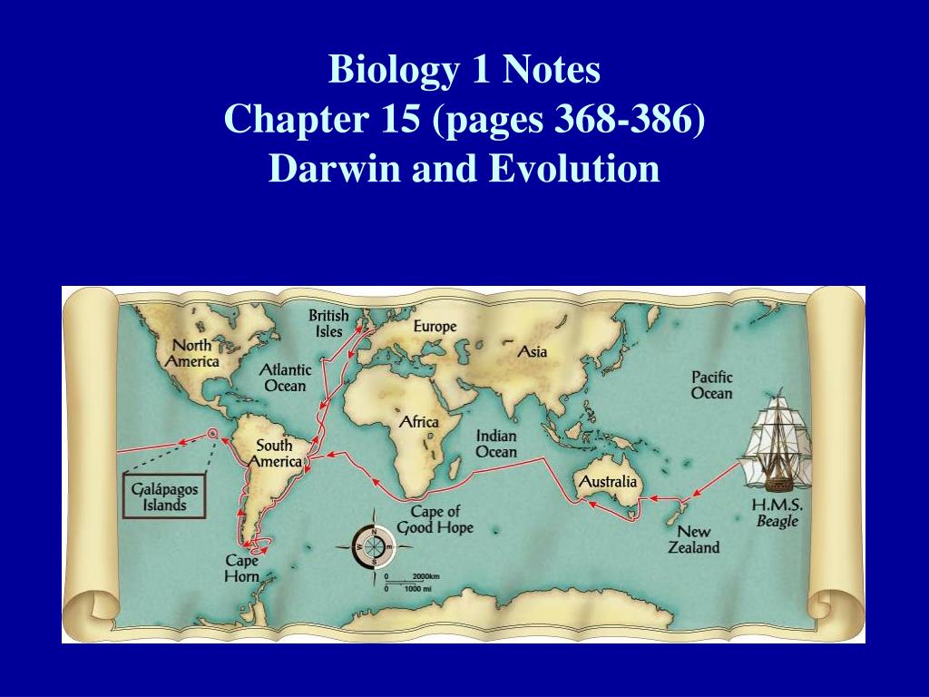 PPT - Biology 1 Notes Chapter 15 (pages 368-386) Darwin and Evolution ...