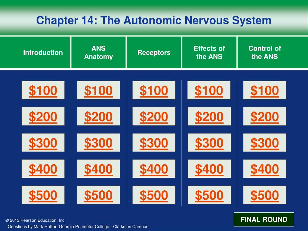 PPT - Chapter 14: The Autonomic Nervous System PowerPoint Presentation ...