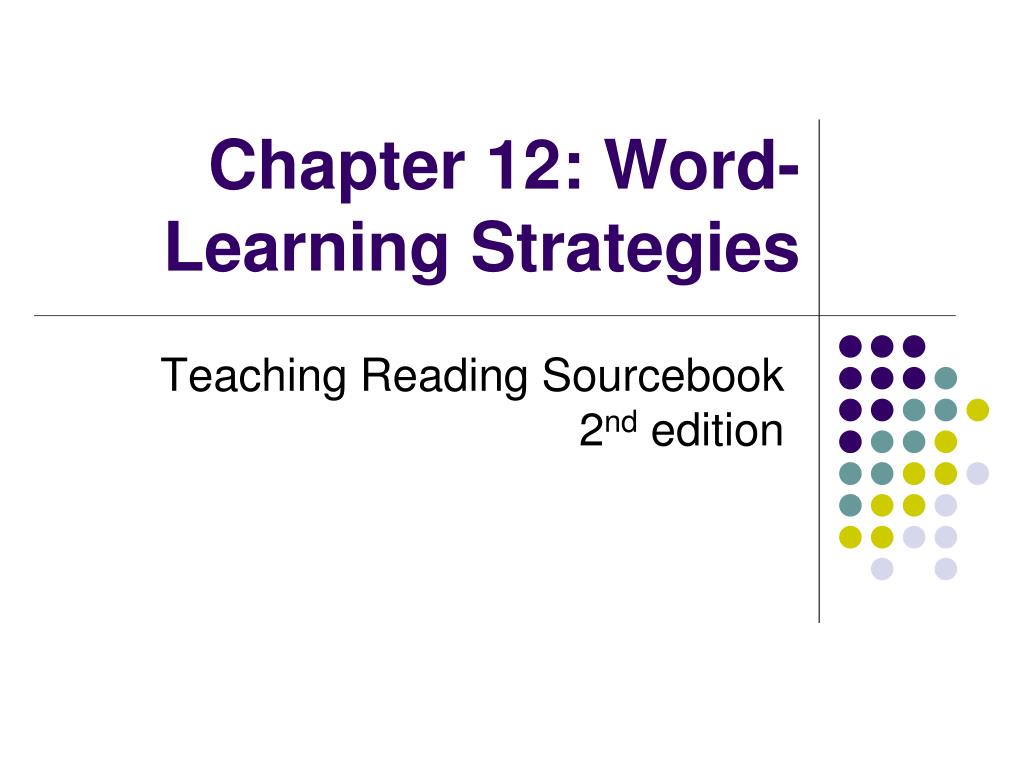 PPT - Chapter 12: Word- Learning Strategies PowerPoint Presentation ...