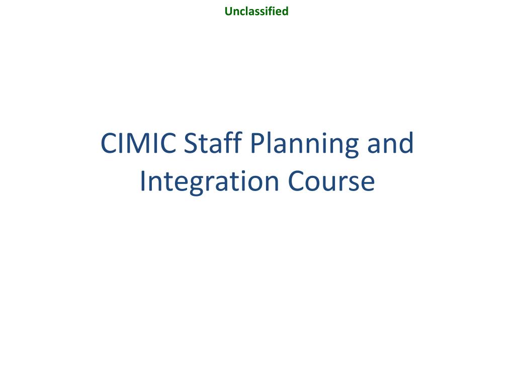 PPT - CIMIC Staff Planning and Integration Course PowerPoint ...