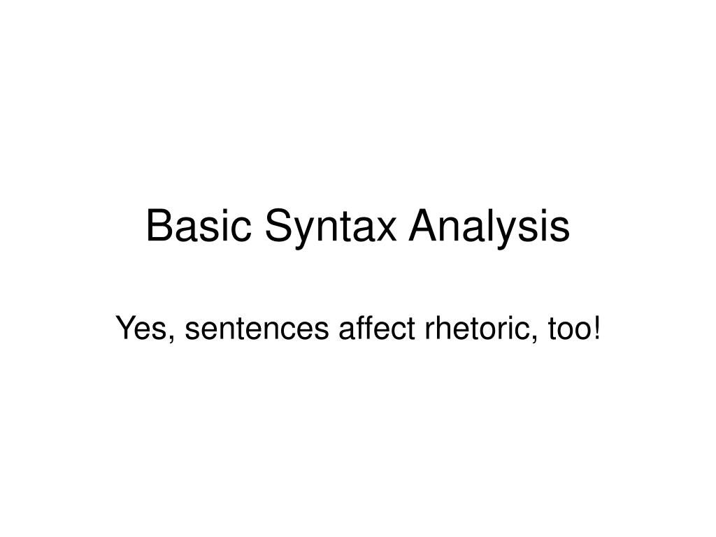 PPT - Basic Syntax Analysis PowerPoint Presentation, free download - ID ...