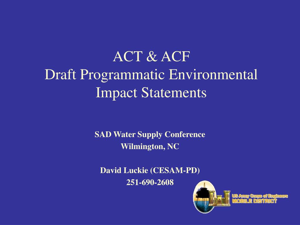 PPT - ACT & ACF Draft Programmatic Environmental Impact Statements ...