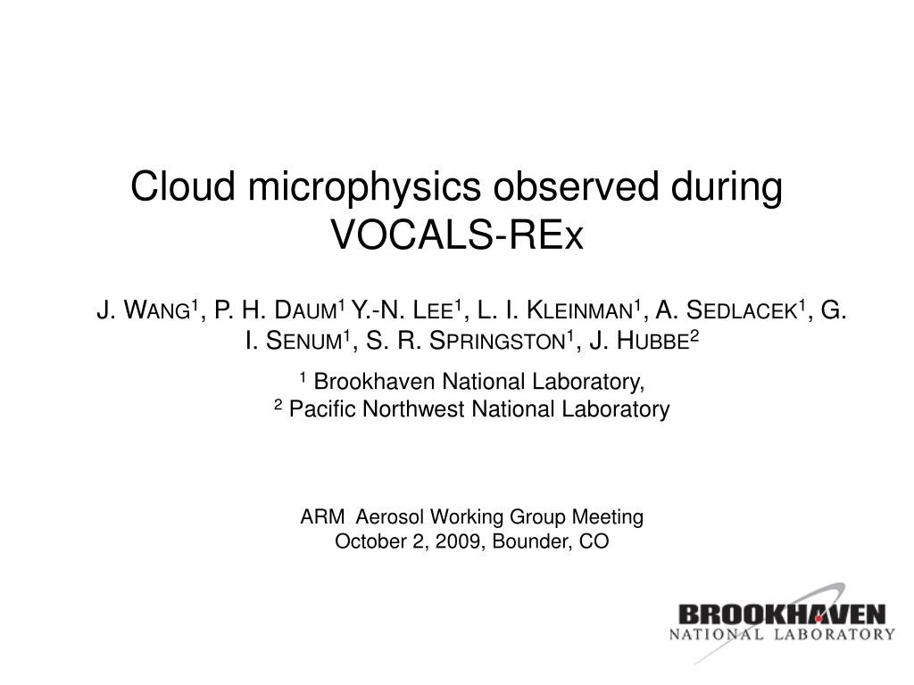 PPT - Cloud microphysics observed during VOCALS-REx PowerPoint ...