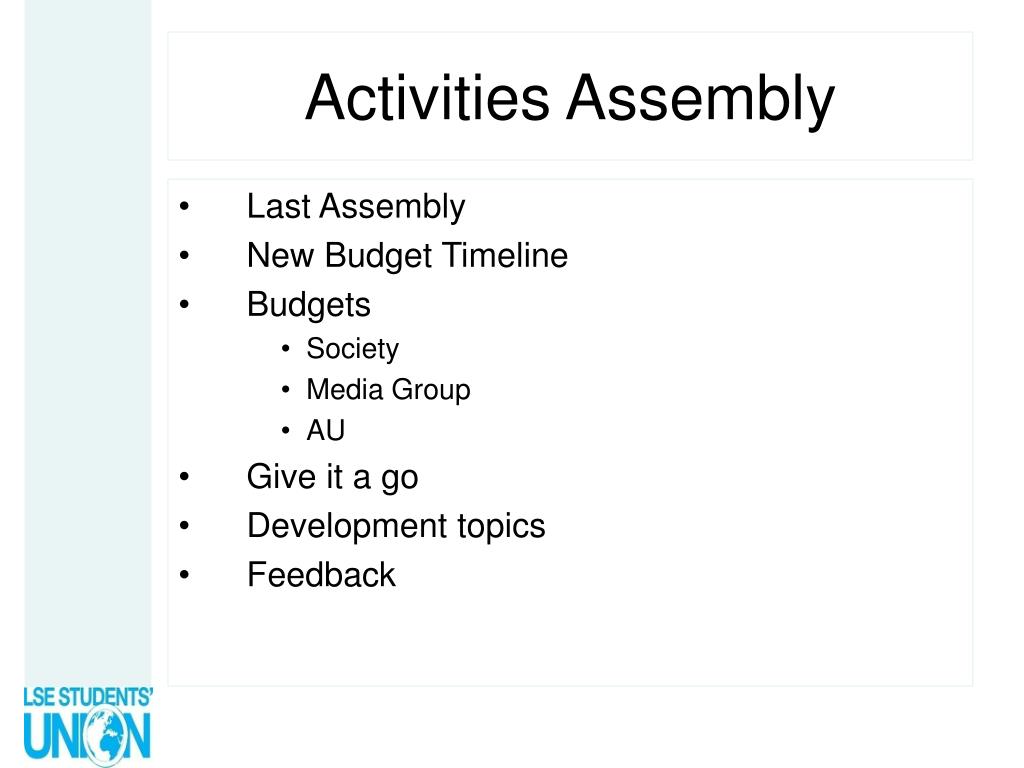 PPT - Activities Assembly PowerPoint Presentation, free download - ID ...