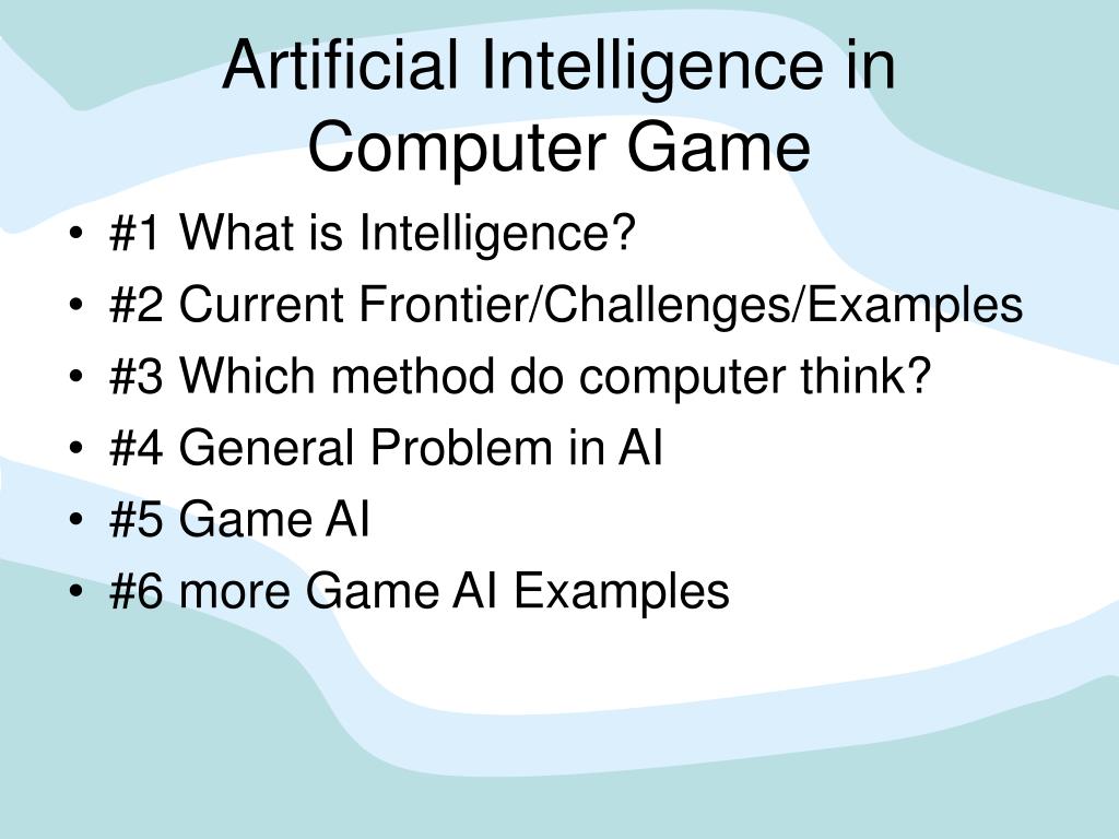 PPT - Artificial Intelligence in Computer Game PowerPoint Presentation ...