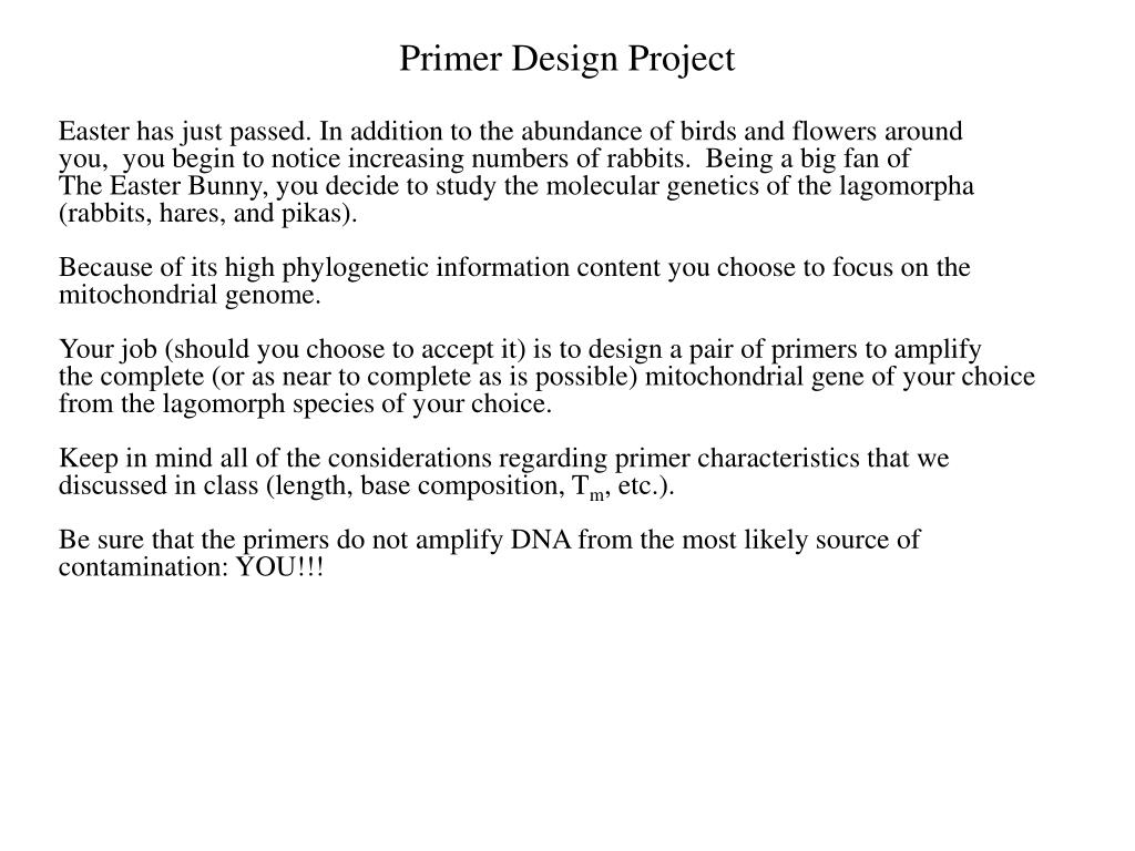 PPT - Primer Design Project PowerPoint Presentation, free download - ID ...