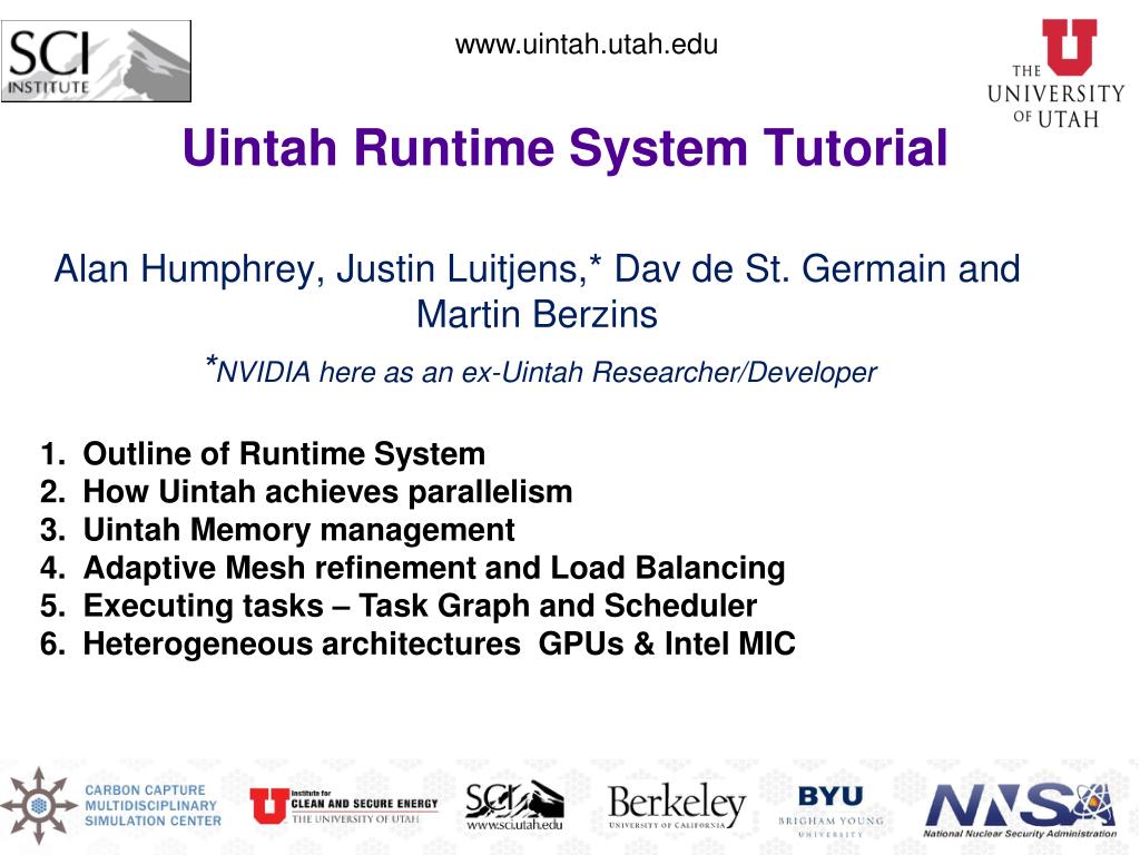 PPT - Uintah Runtime System Tutorial PowerPoint Presentation, free ...