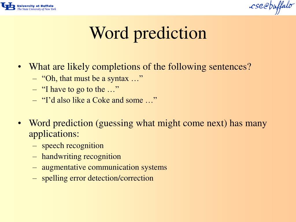 PPT - Word prediction PowerPoint Presentation, free download - ID:5464022