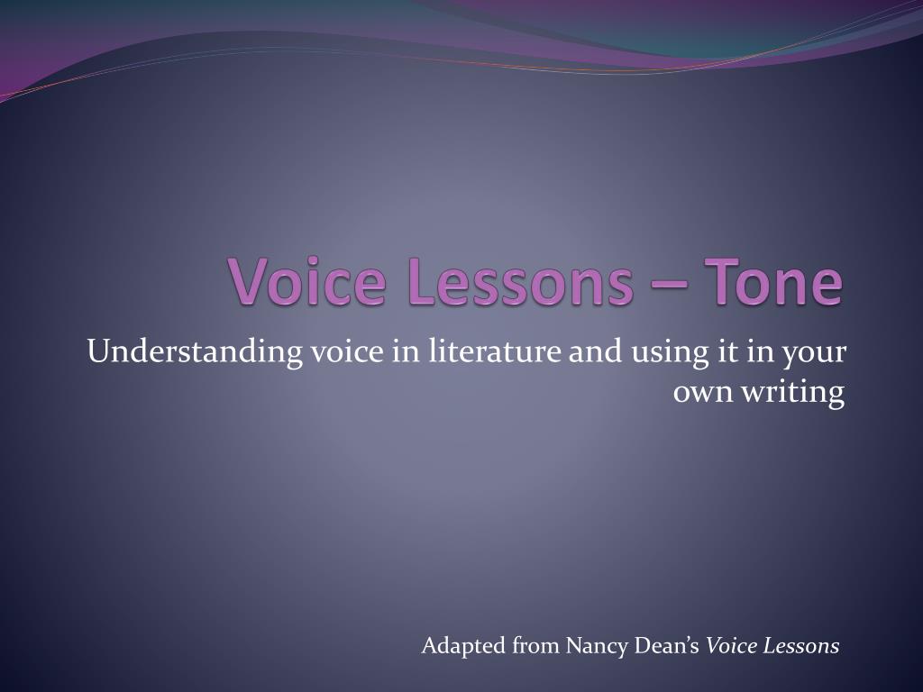 PPT - Voice Lessons – Tone PowerPoint Presentation, free download - ID ...