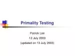 PPT - Primality Test PowerPoint Presentation, free download - ID:6802837