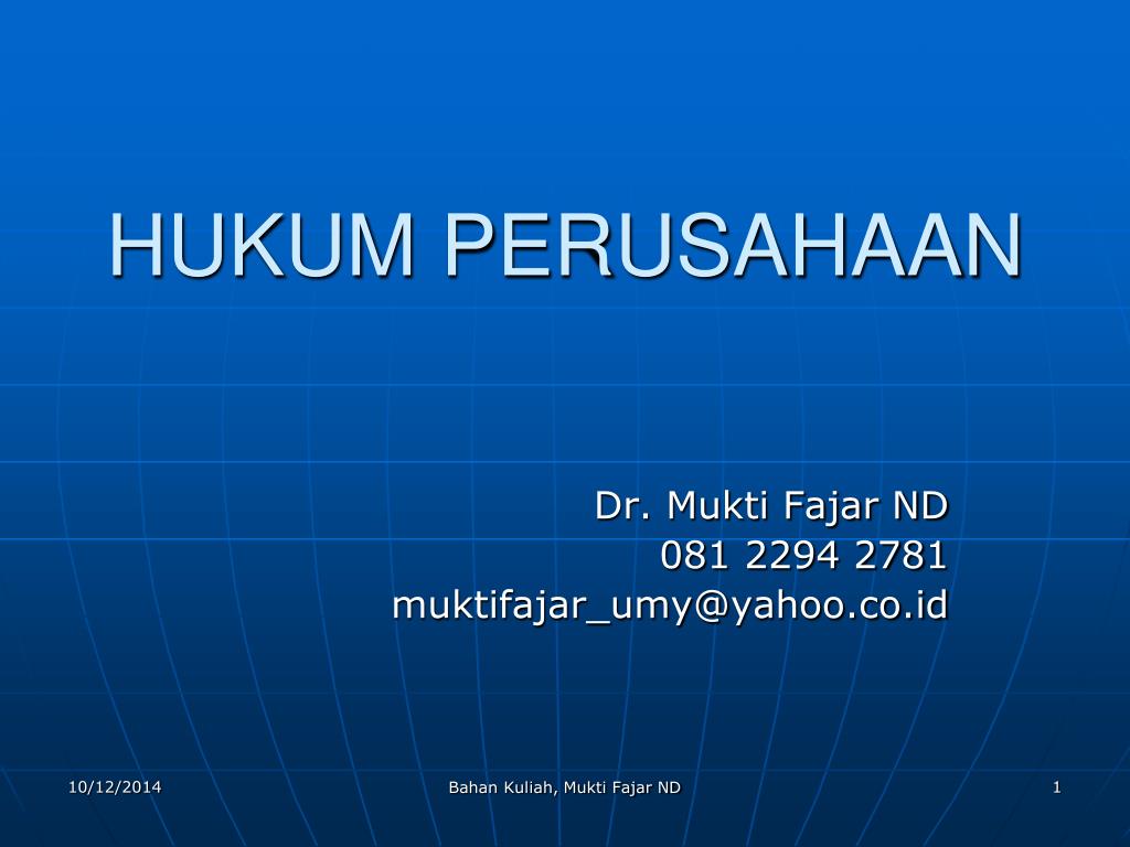 PPT - HUKUM PERUSAHAAN PowerPoint Presentation, free download - ID:5467902