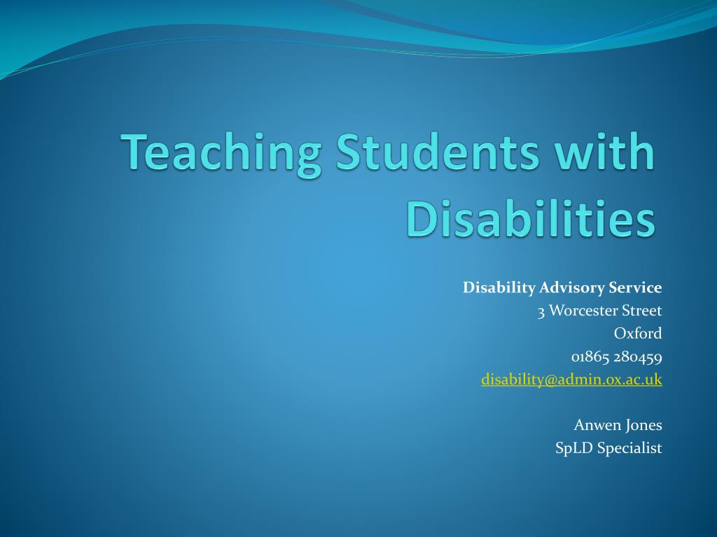 PPT - Teaching Students with Disabilities PowerPoint Presentation, free ...
