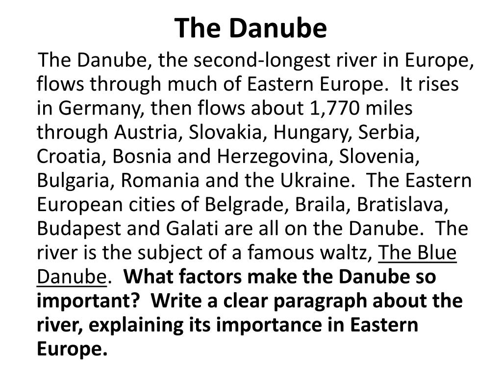 PPT - The Importance of the Danube River in Eastern Europe PowerPoint ...